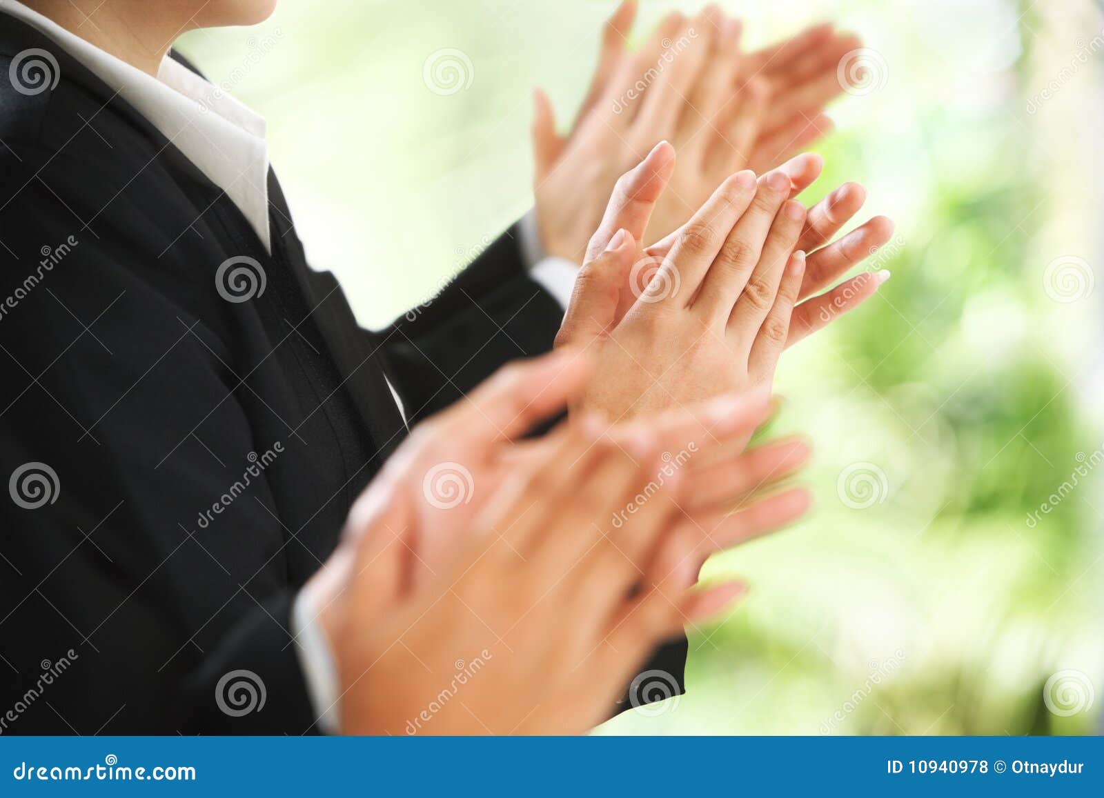 Giving Applause Over Green Background Royalty Free Stock Photos - Image ...