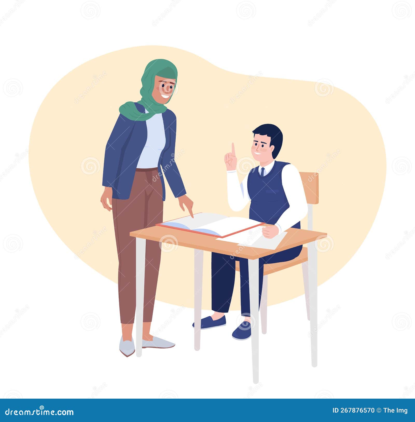 Giving Assignment during Class 2D Vector Isolated Illustration Stock ...