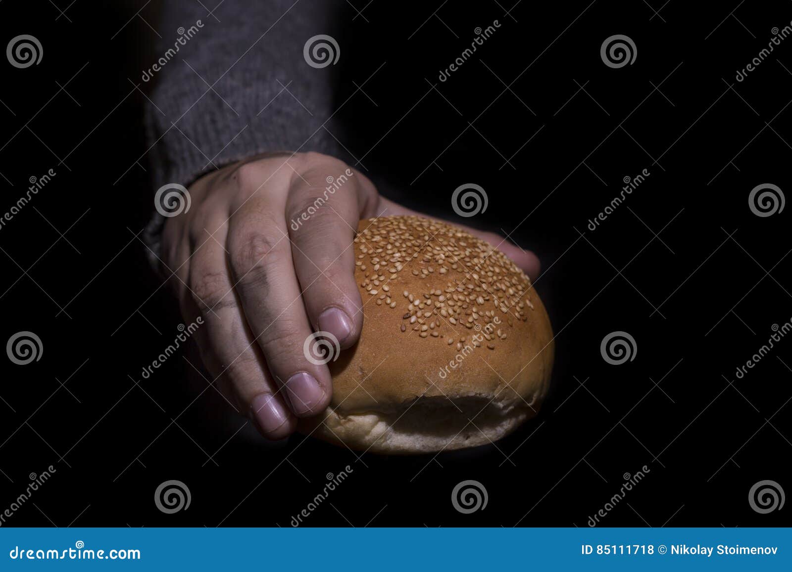 Giving Bread. Poverty Concept. Stock Photo - Image of poverty, loaf ...