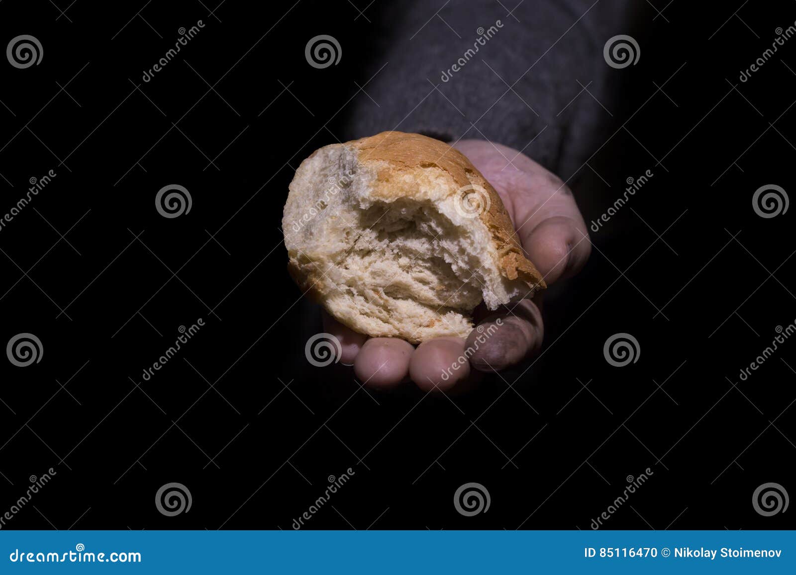Giving Bread. Poverty Concept. Stock Photo - Image of donate, eating ...