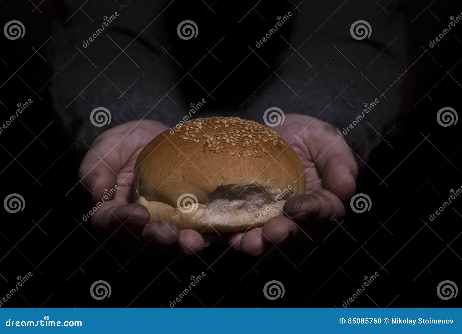Giving Bread. Poverty Concept. Stock Photo - Image of caucasian ...