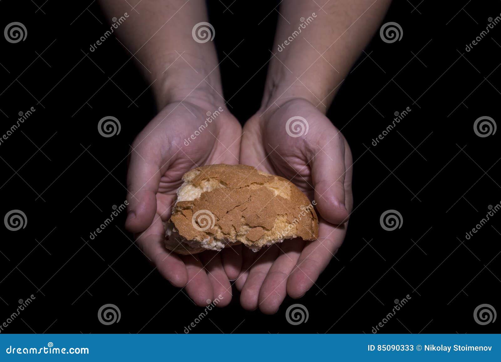 Giving Bread. Poverty Concept. Stock Image - Image of adult, calling ...