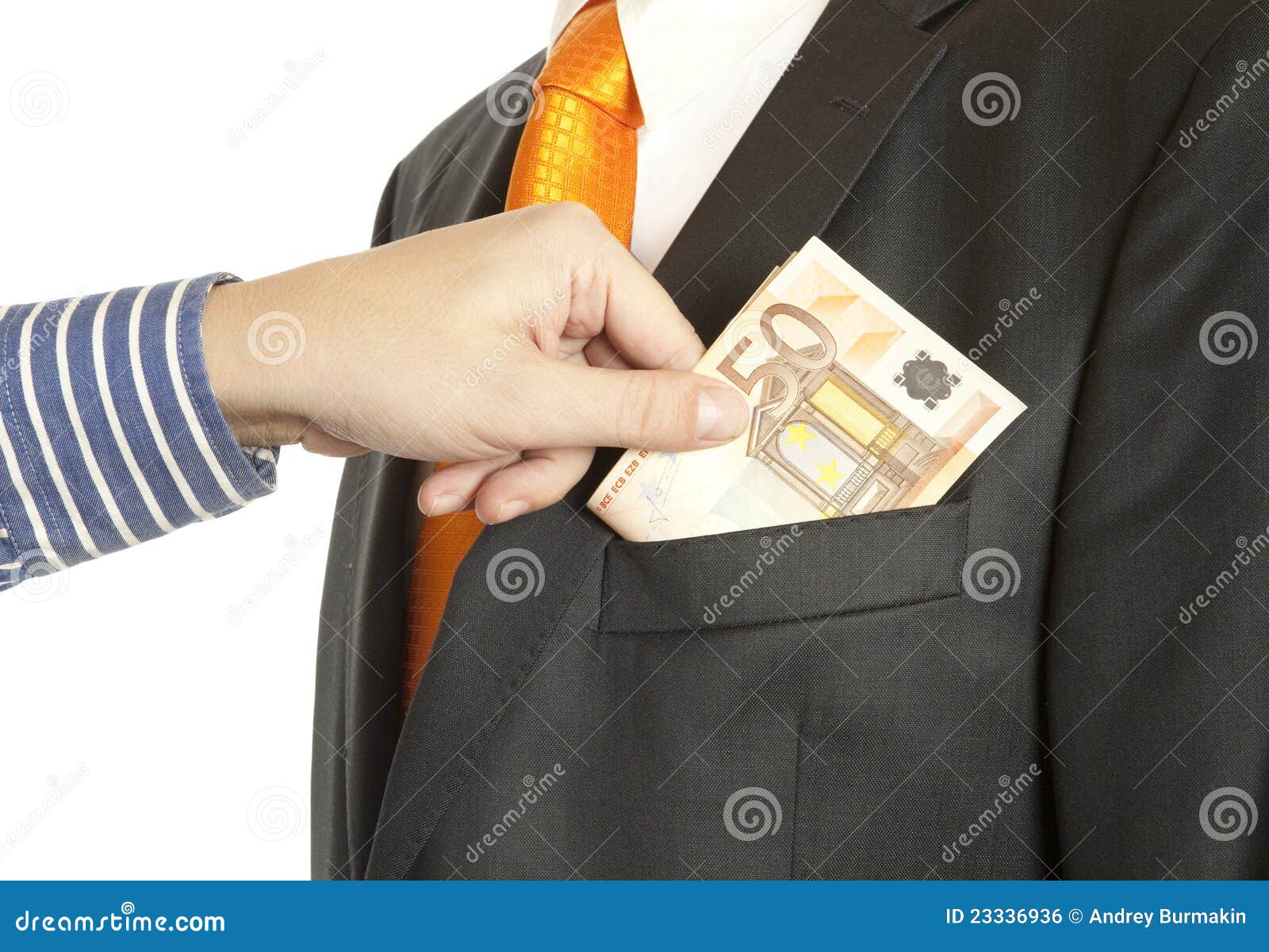 Giving a Bribe into a Pocket Stock Photo - Image of meet, donate: 23336936