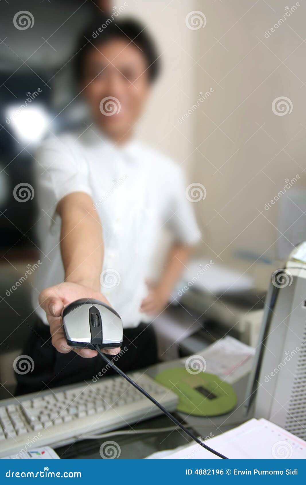 Giving the computer mouse stock photo. Image of admin - 4882196