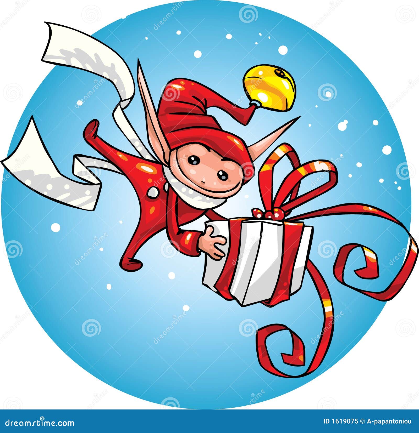 Giving Elf stock illustration. Illustration of illustrator - 1619075