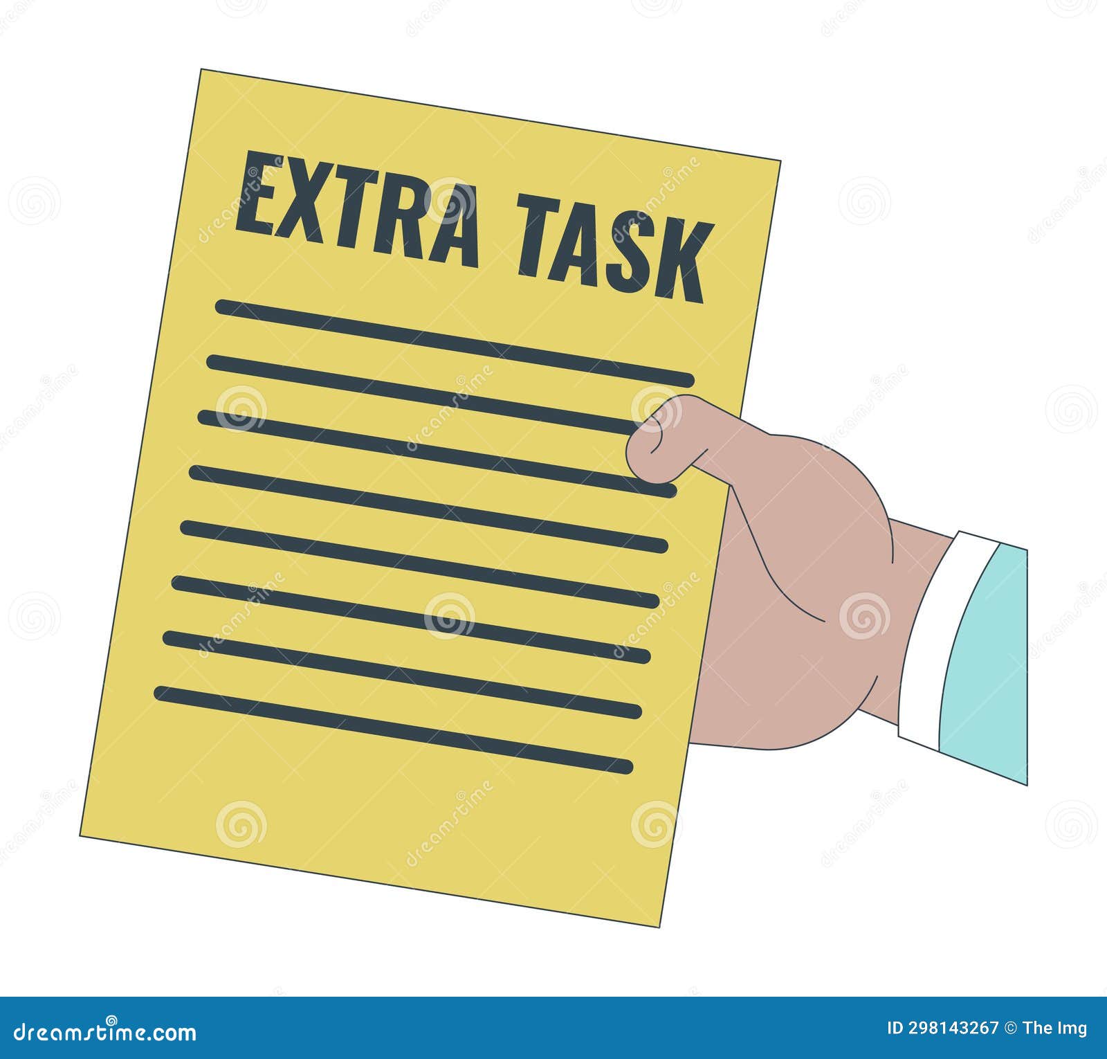 Giving Extra Task Linear Cartoon Character Hand Illustration Stock ...