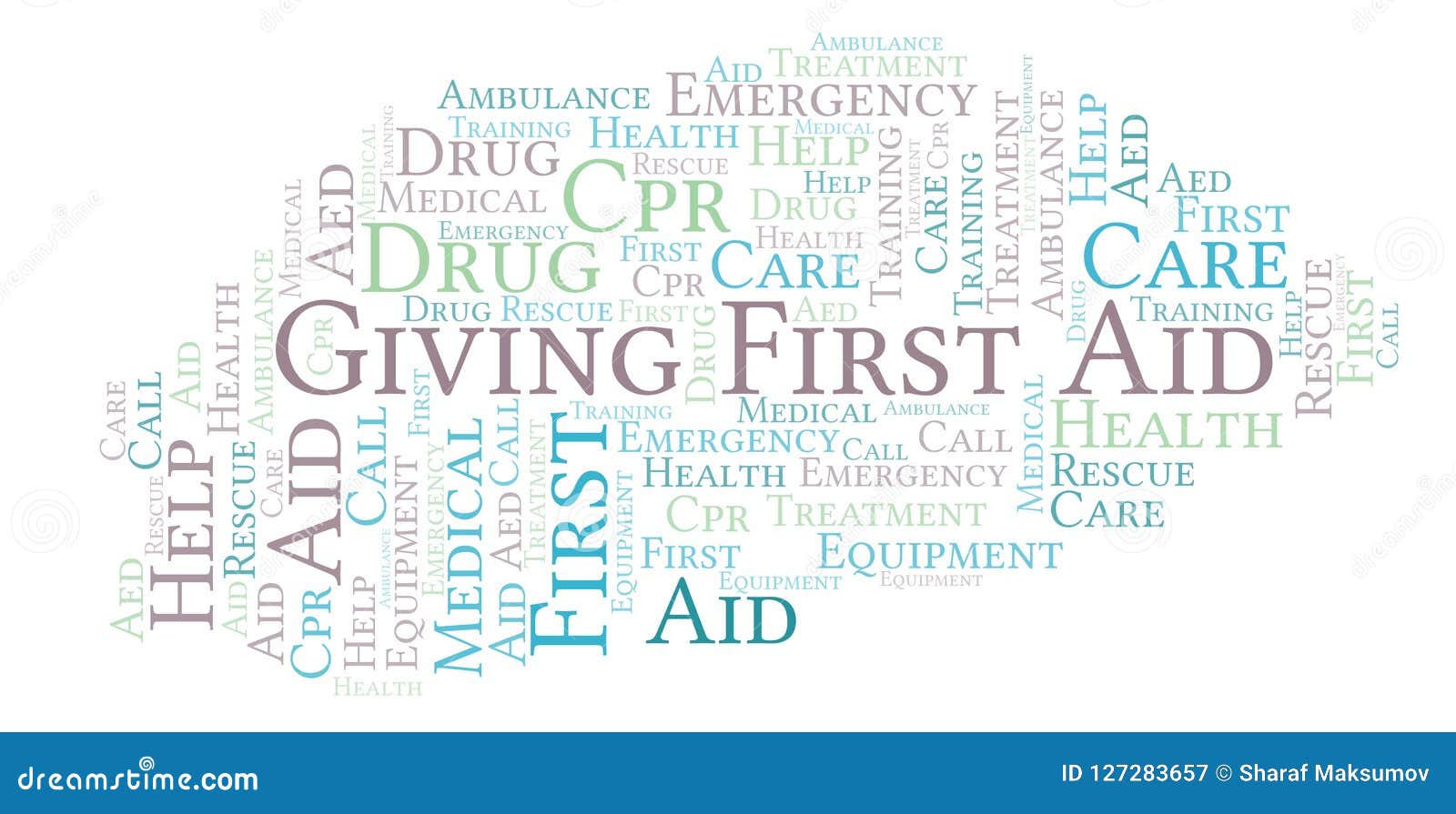 Giving First Aid Word Cloud, Made with Text only. Stock Illustration ...