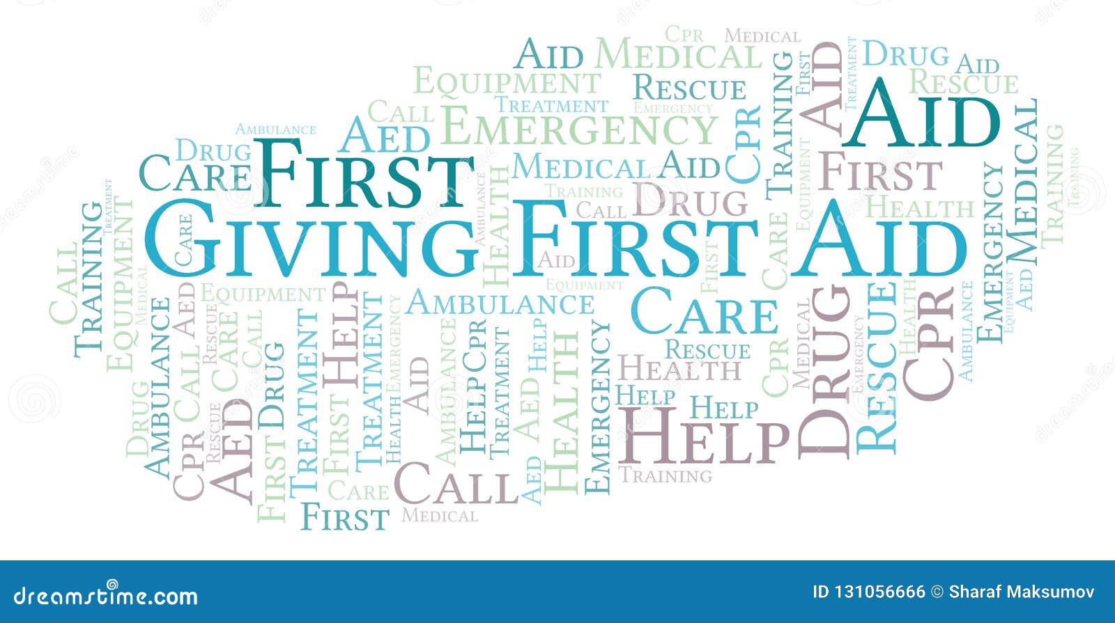 Giving First Aid Word Cloud, Made with Text only. Stock Illustration ...
