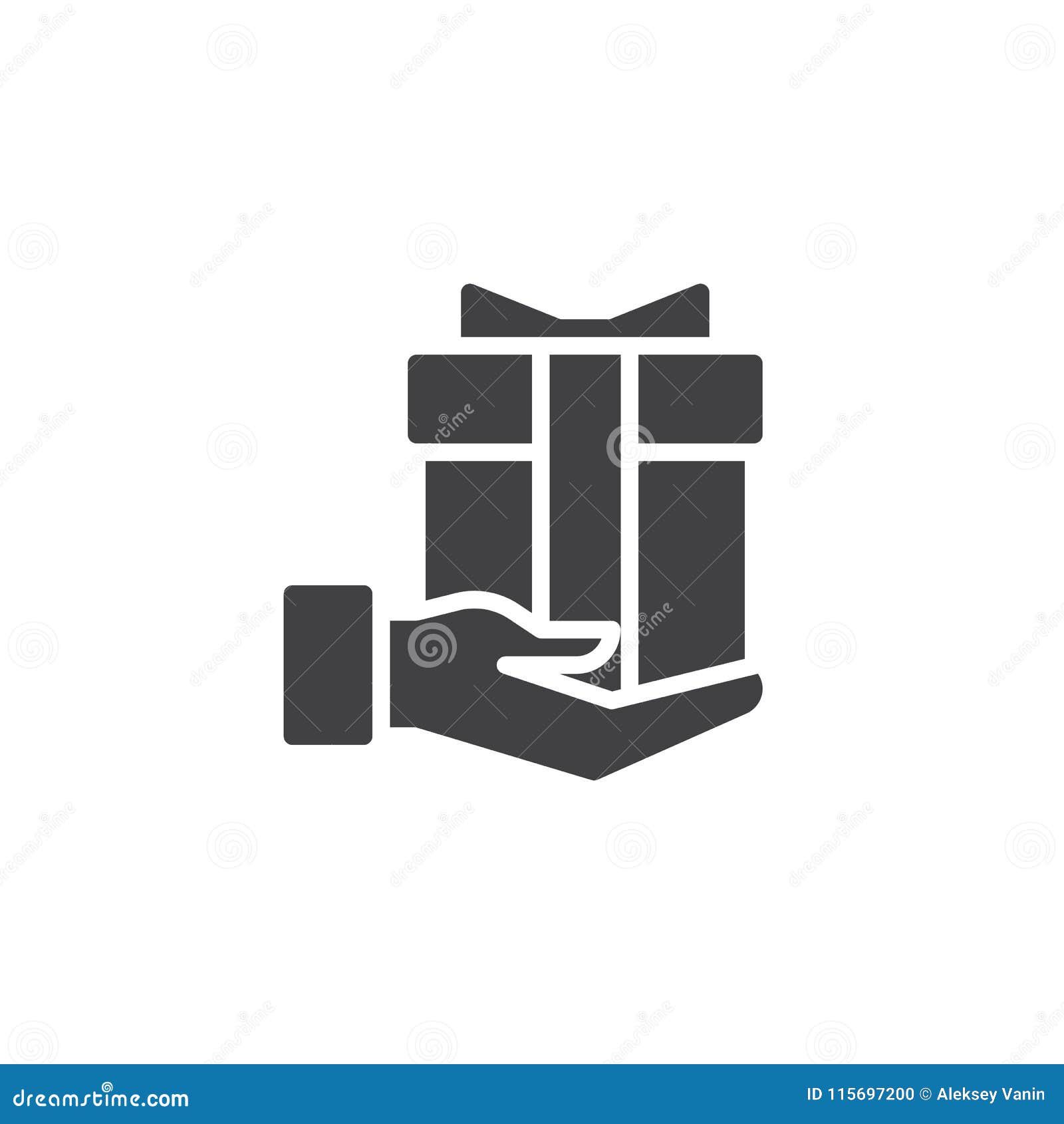 Giving Gift vector icon stock vector. Illustration of birthday - 115697200