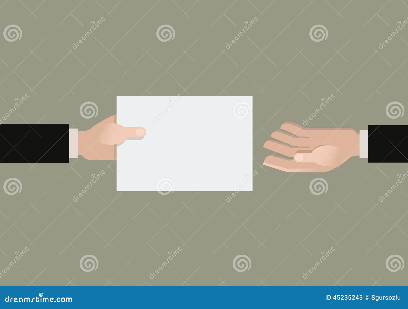 Giving stock vector. Illustration of hand, paper, give - 45235243