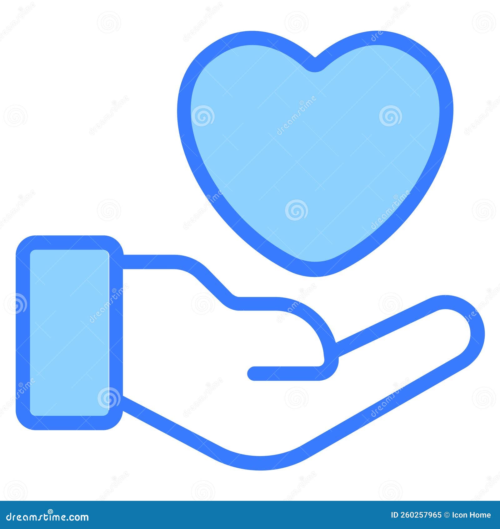 Giving Hart, Fall in Love Icon, Simple Design Blue Line Stock Vector ...