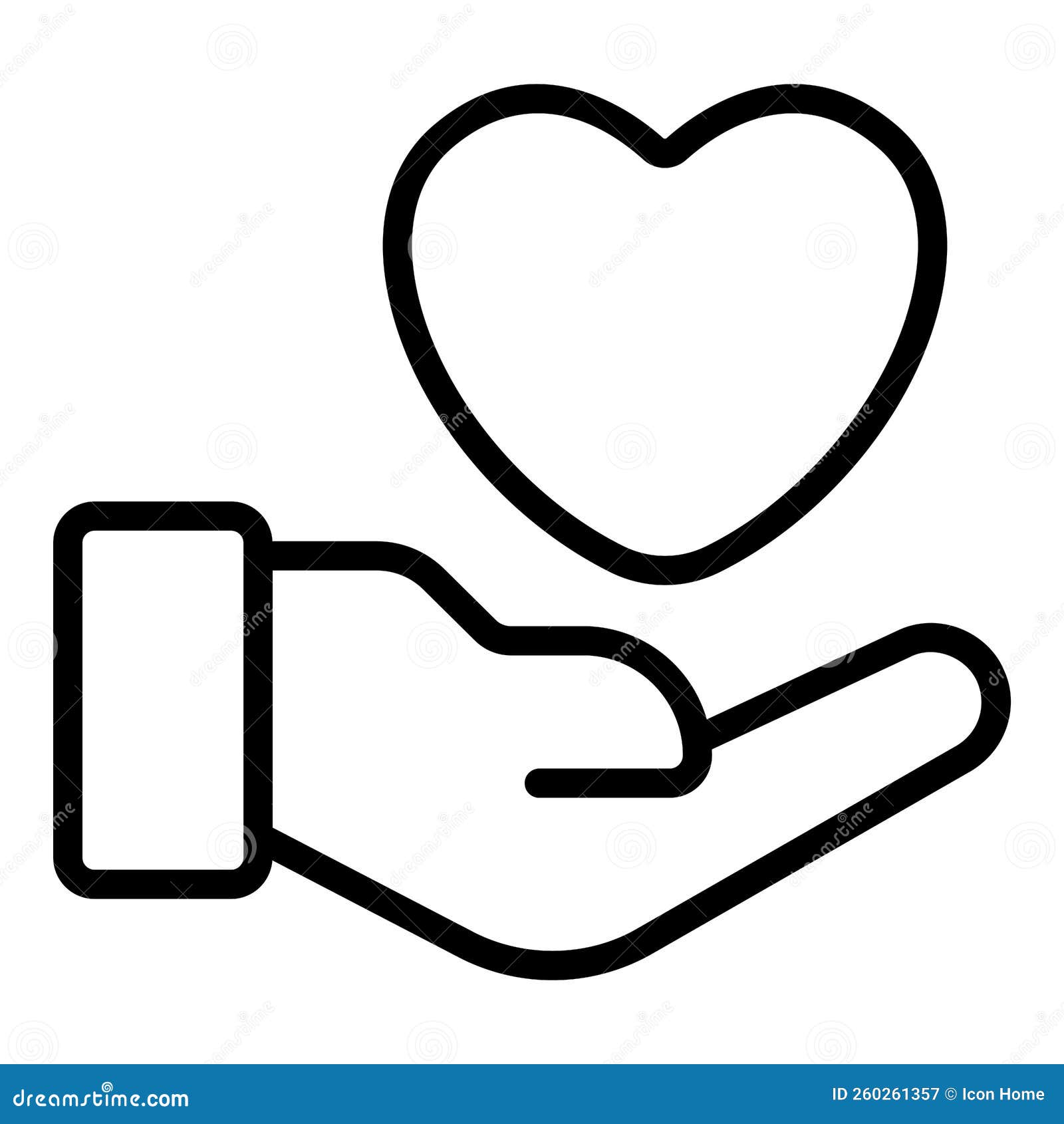 Giving Hart, Fall in Love Simple Line Stock Vector - Illustration of ...