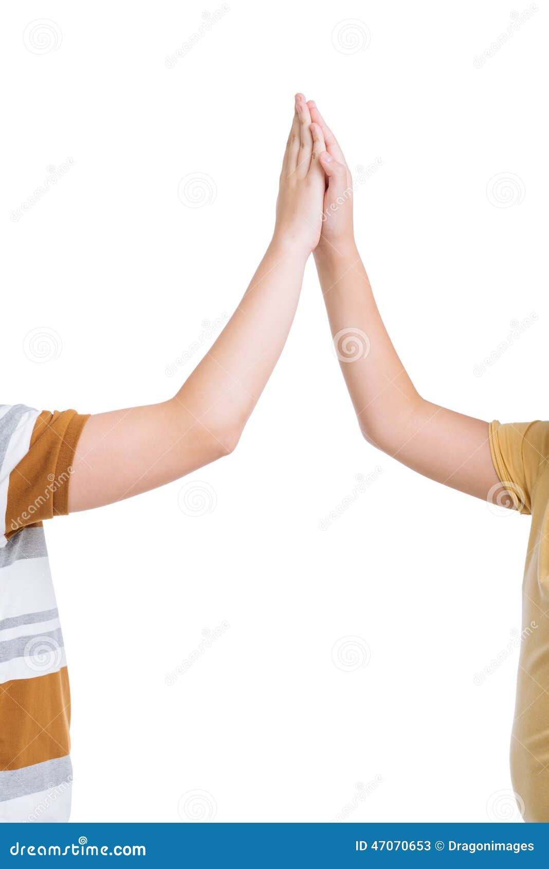 Giving high five stock image. Image of greeting, isolated - 47070653