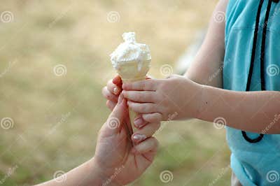 Giving ice-cream stock image. Image of italian, happy - 2026253