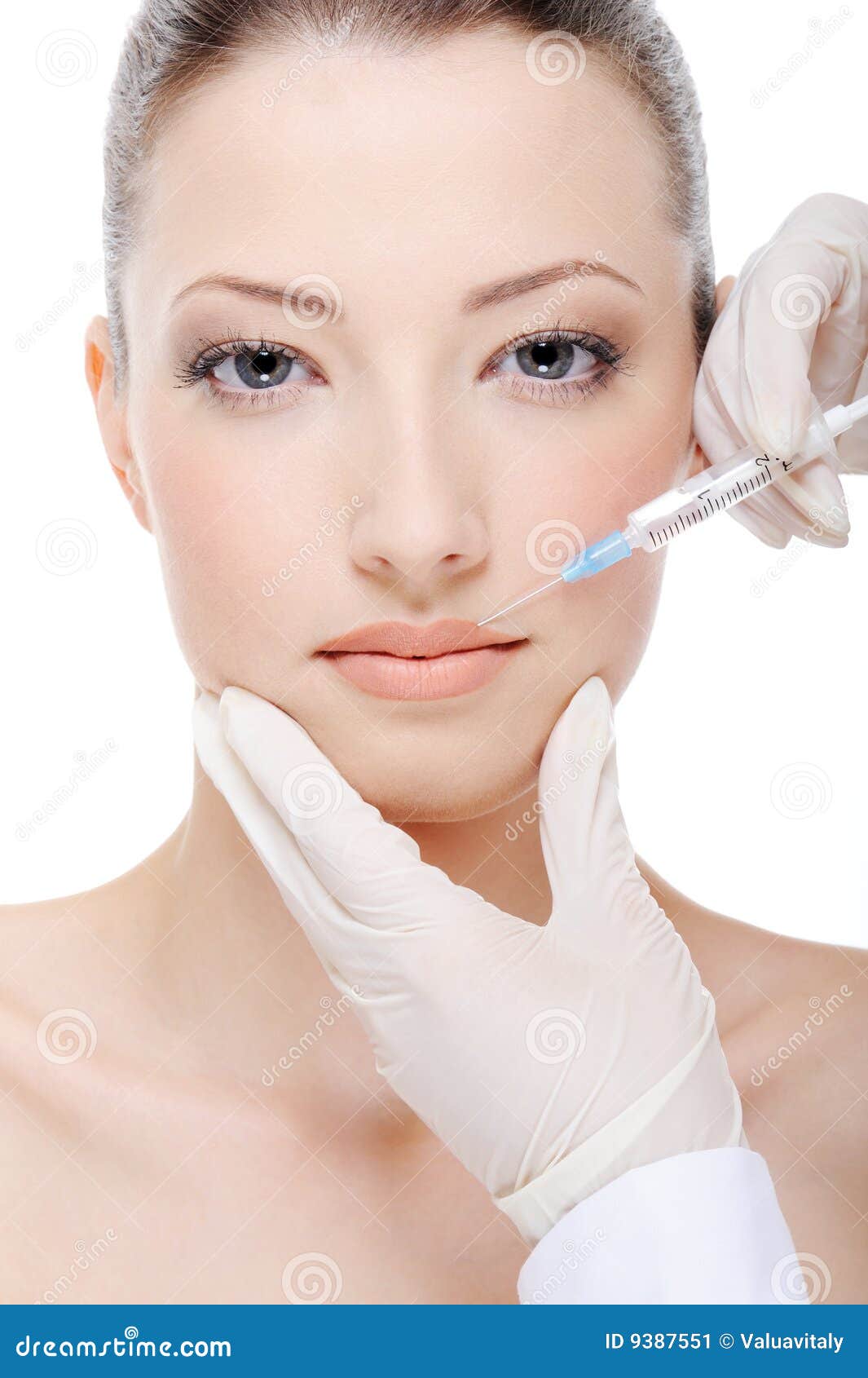 Giving injection of botox stock image. Image of candid - 9387551