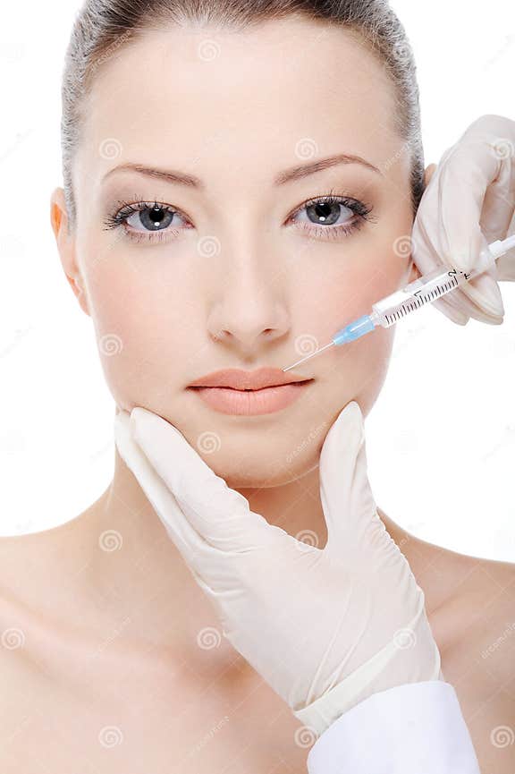 Giving injection of botox stock image. Image of candid - 9387551