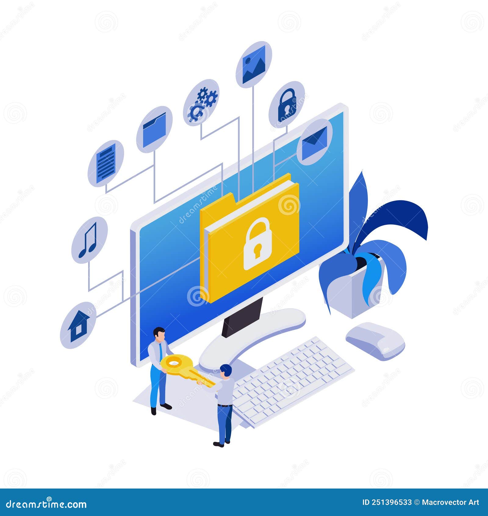 Giving Key Isometric Composition Stock Vector - Illustration of control ...