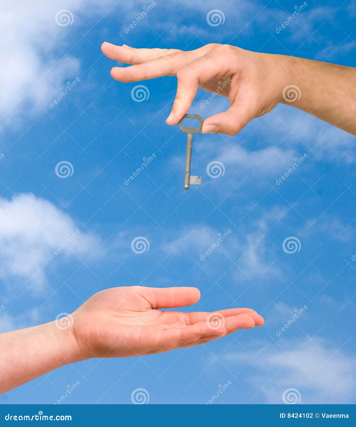 Giving a key to a friend stock photo. Image of blade, friendship - 8424102