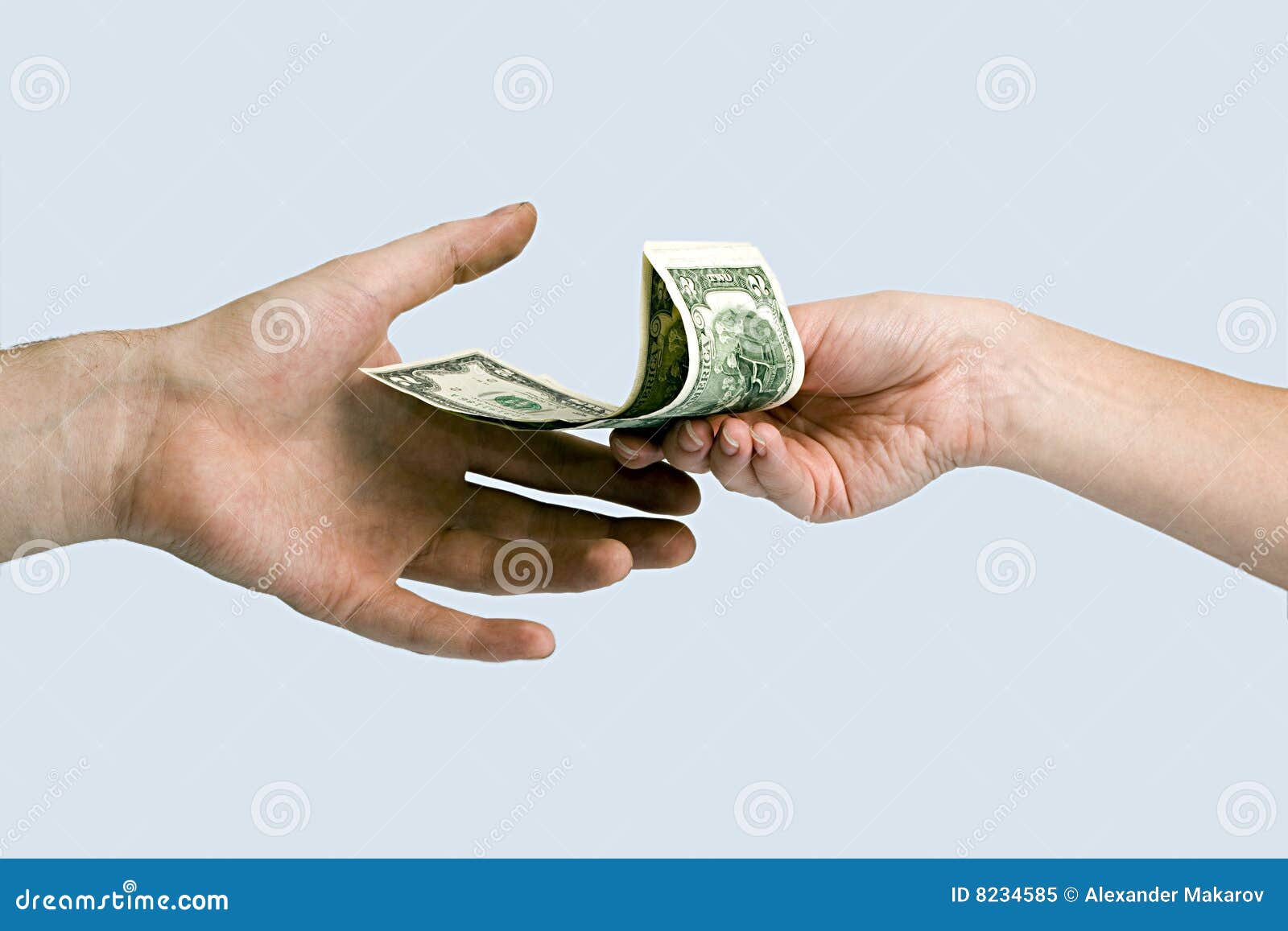 Giving money. stock image. Image of debt, blue, dollar - 8234585