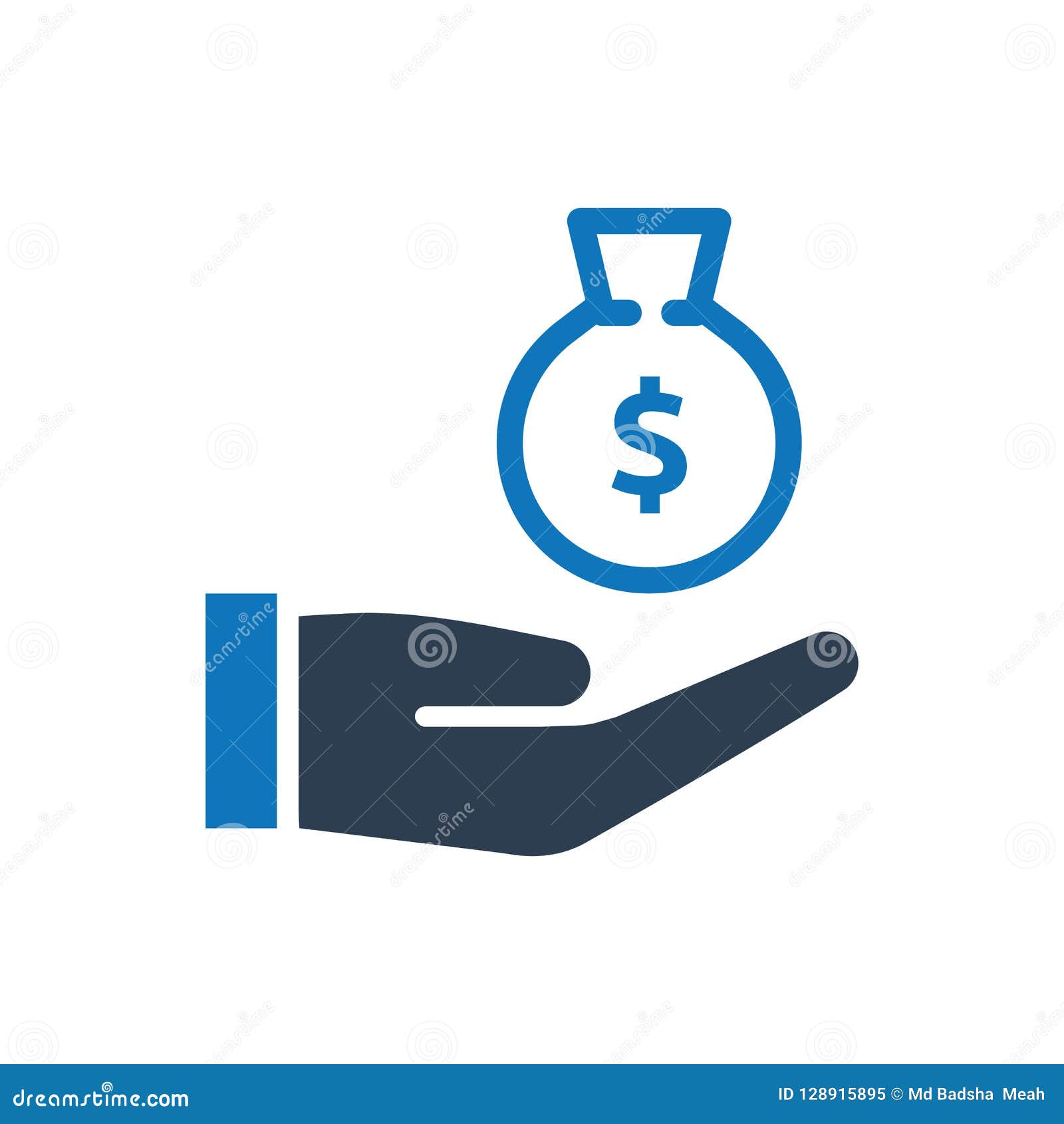 Giving money icon stock vector. Illustration of sign - 128915895