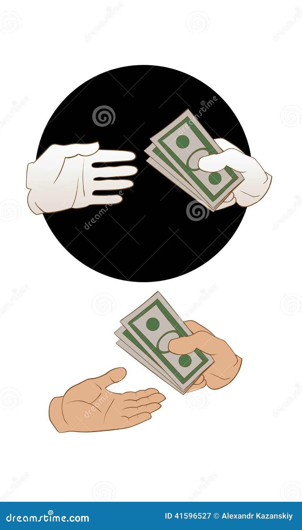 Giving money stock vector. Illustration of hand, cartoons - 41596527