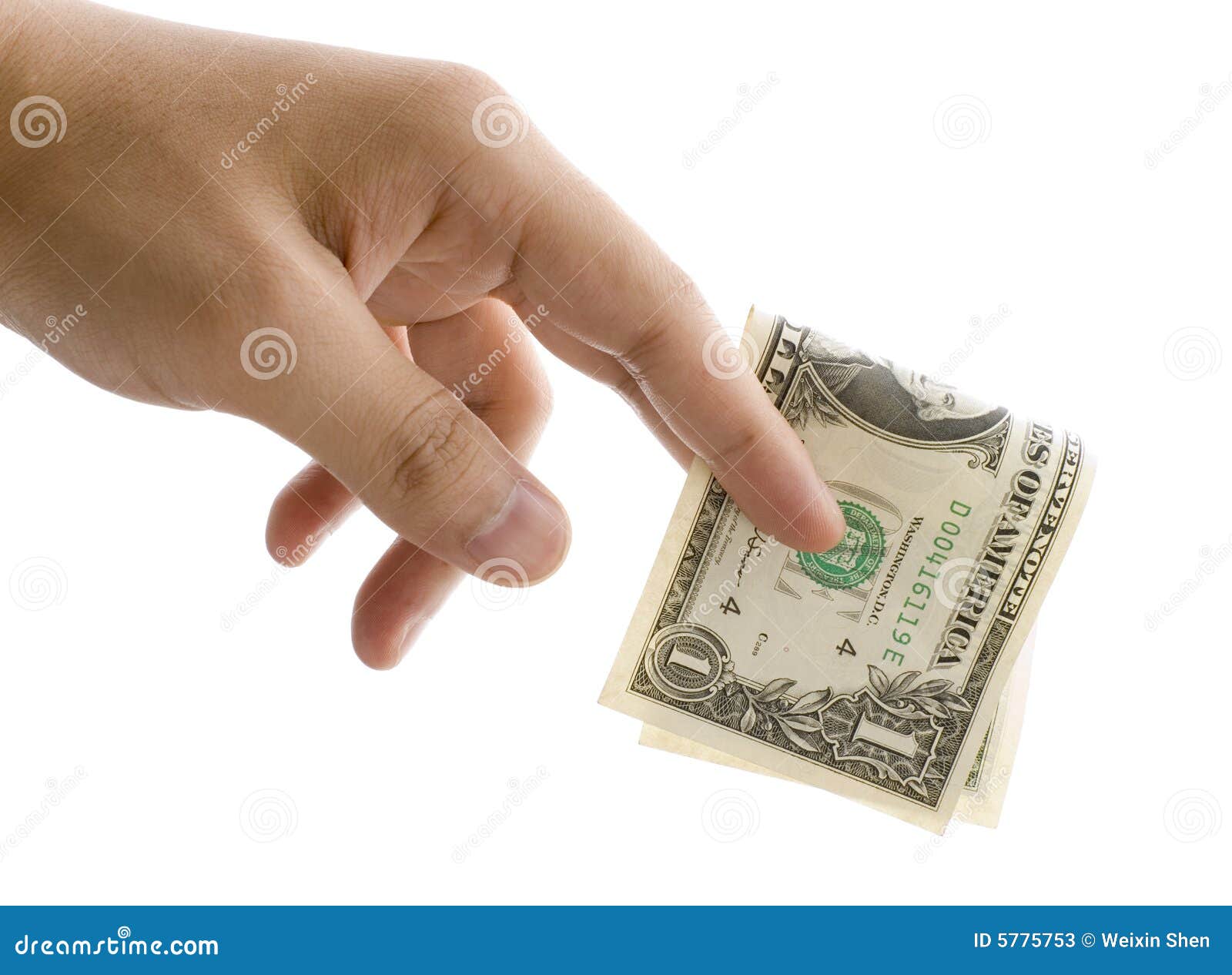 Giving one dollar stock image. Image of banknote, currency - 5775753