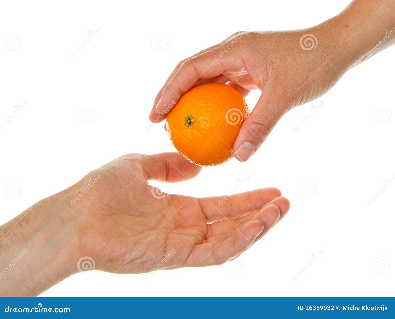 Giving an orange stock photo. Image of fruits, heal, partnership - 26359932