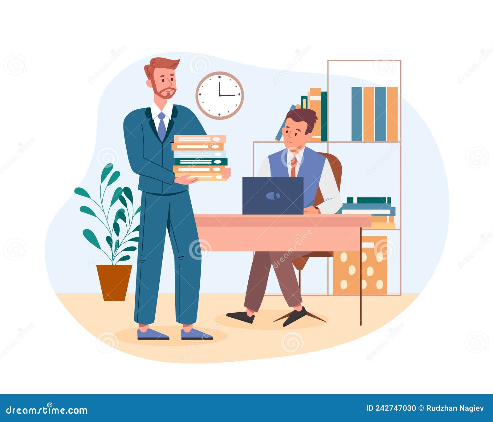Giving paper work stock vector. Illustration of copyspace - 242747030
