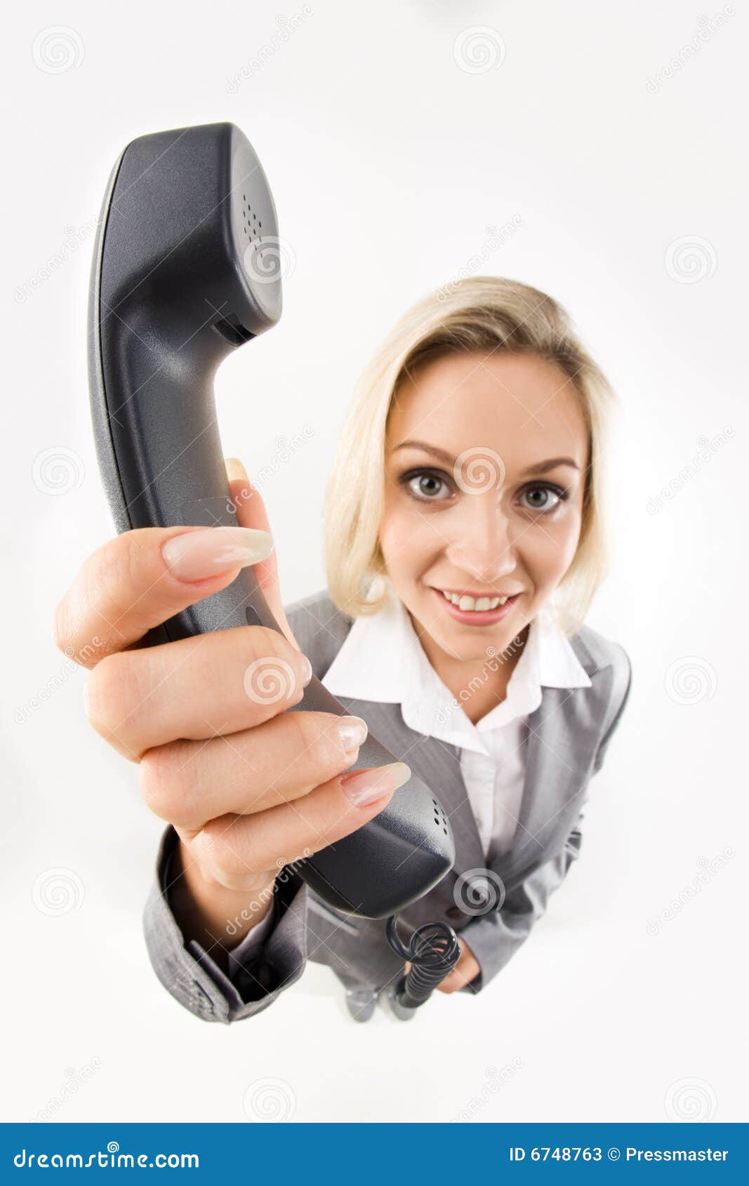 Giving phone receiver stock image. Image of beautiful - 6748763