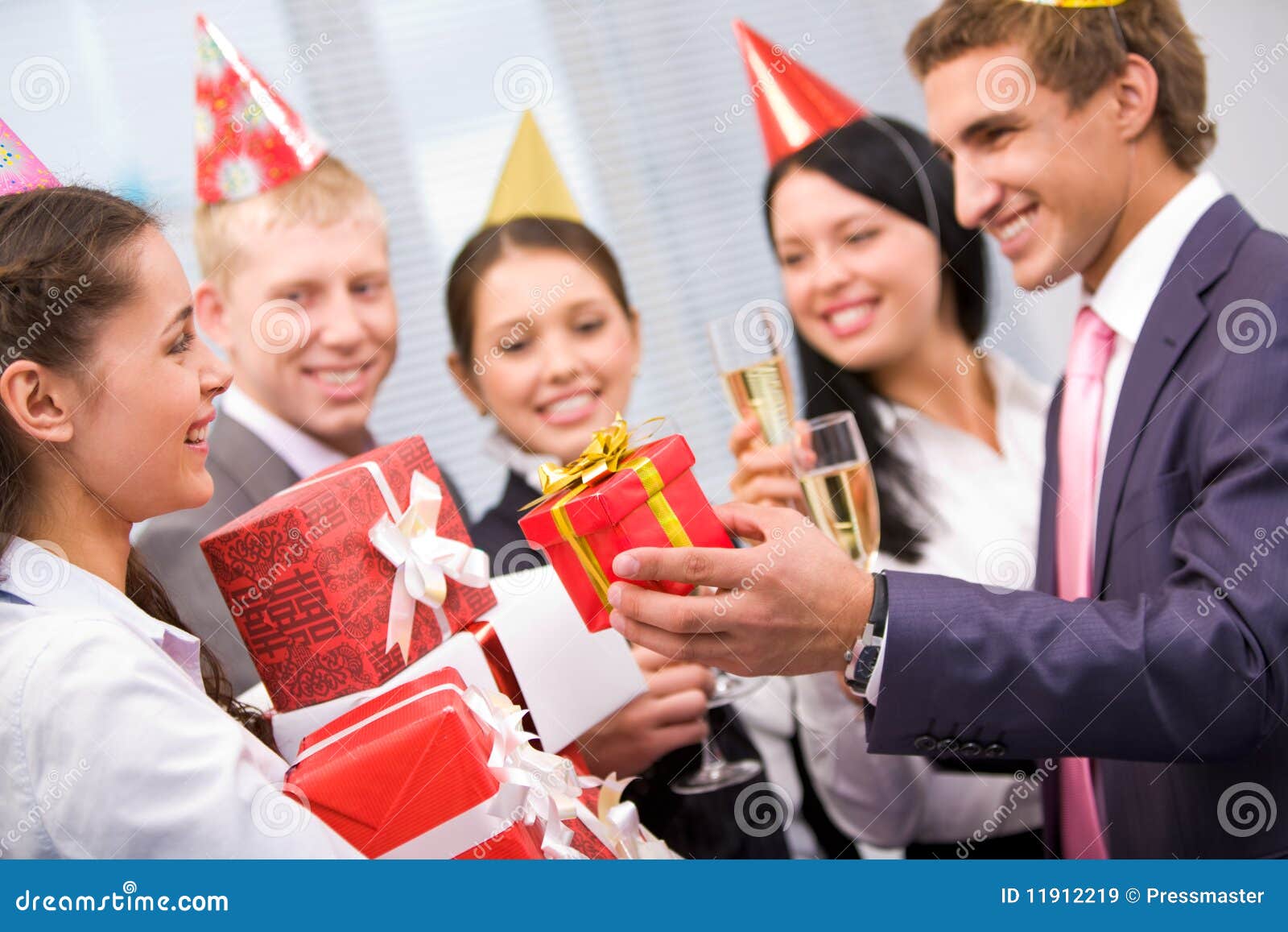 Giving presents stock image. Image of corporate, giftbox - 11912219
