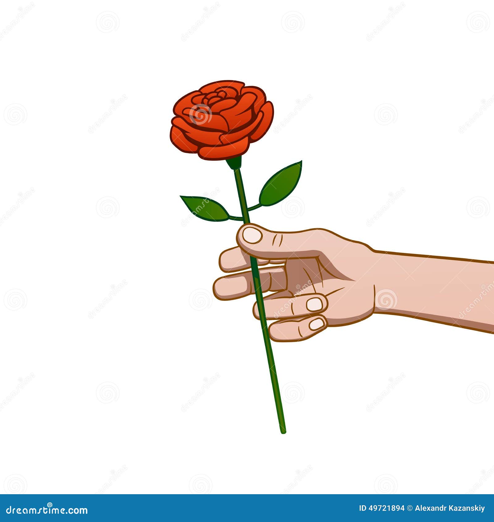 Giving a rose stock vector. Illustration of glorious - 49721894