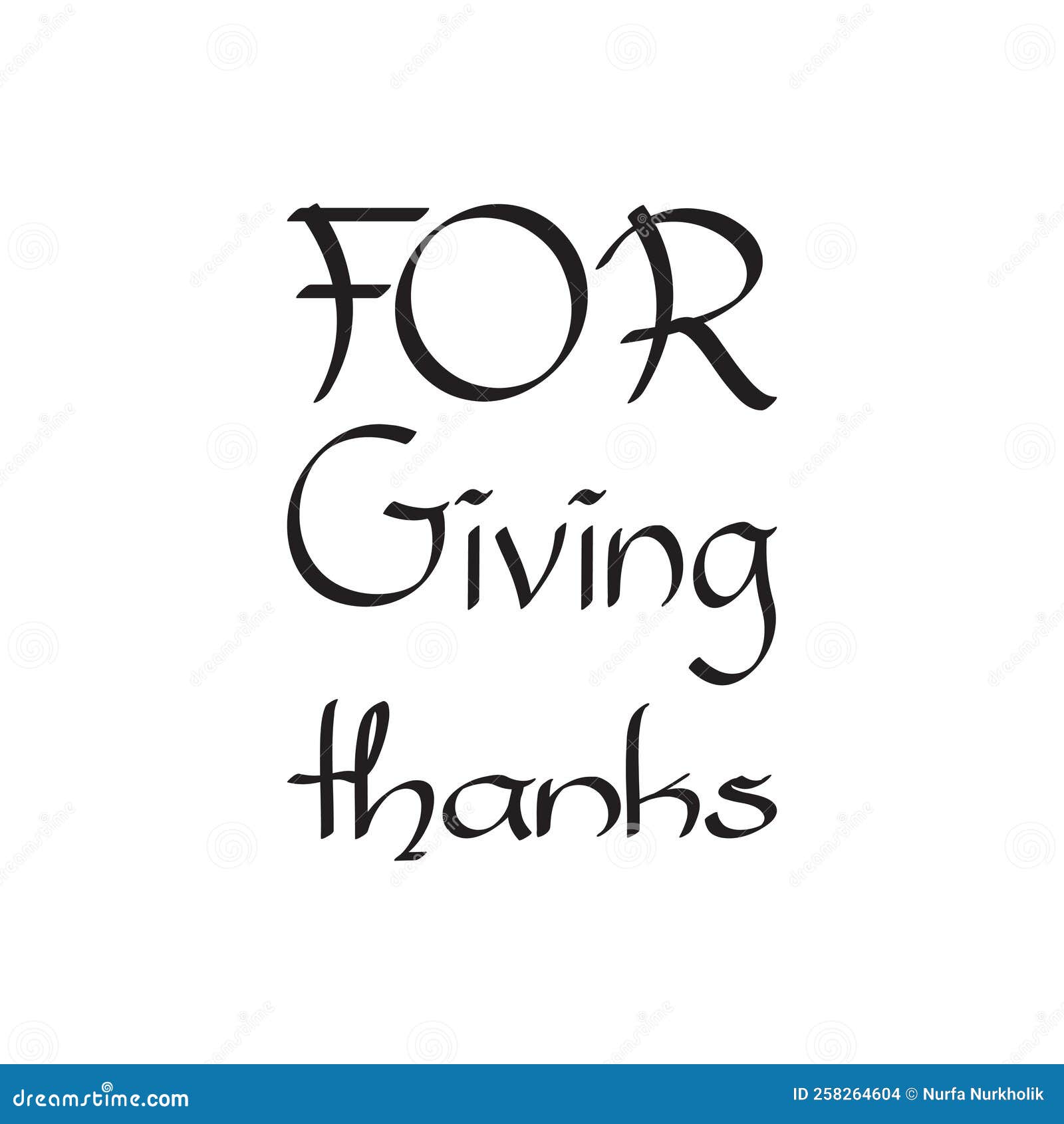 For Giving Thanks Black Letter Quote Stock Vector - Illustration of ...