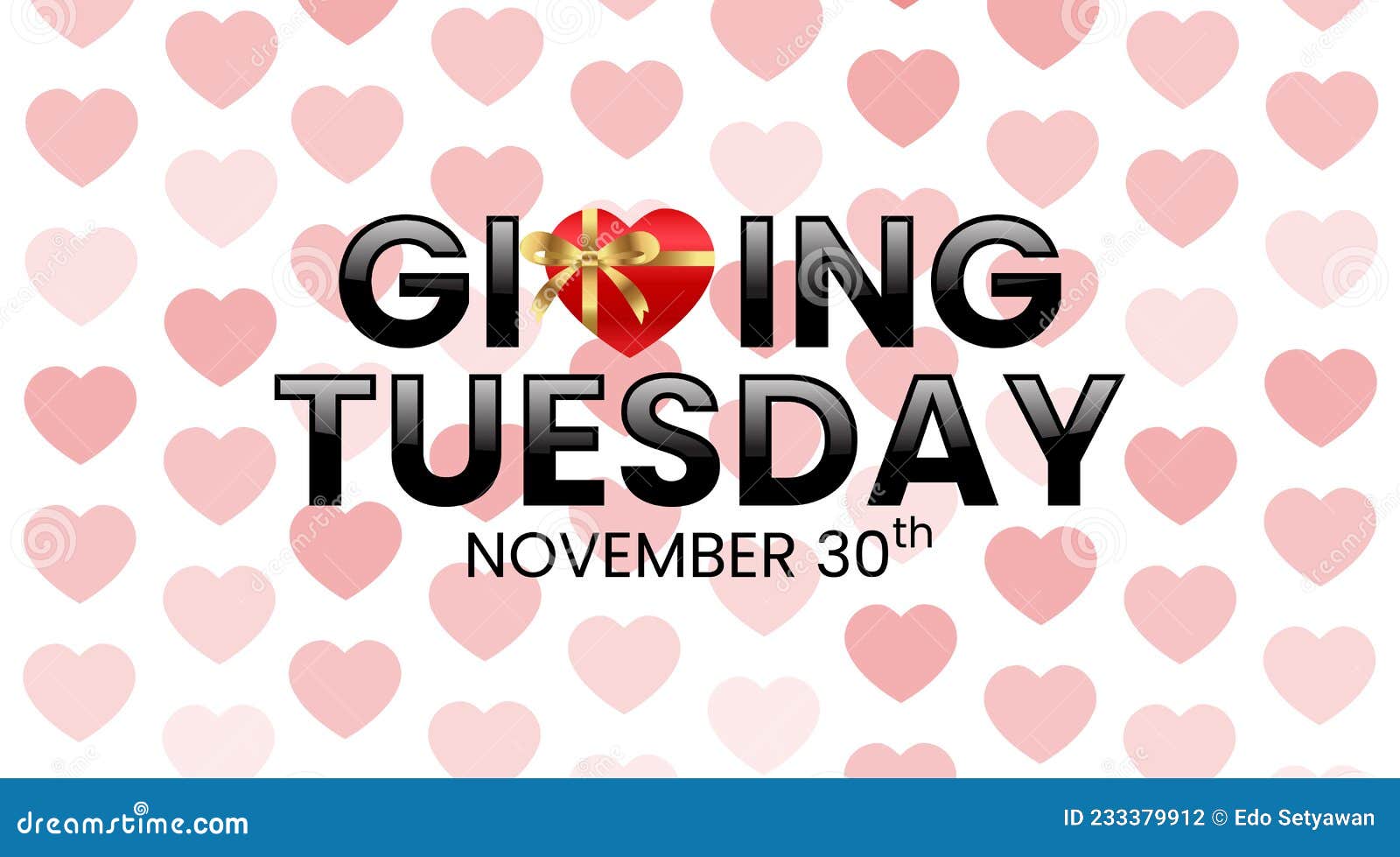 Giving Tuesday Background Design with a Heart Box Gift and Heart ...