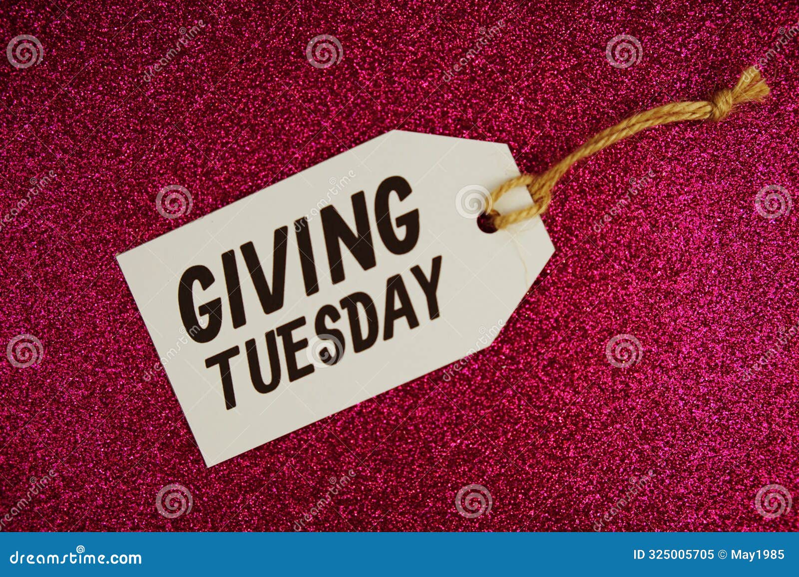 Giving Tuesday Text Message on Paper Tag with Space for Copy Background ...
