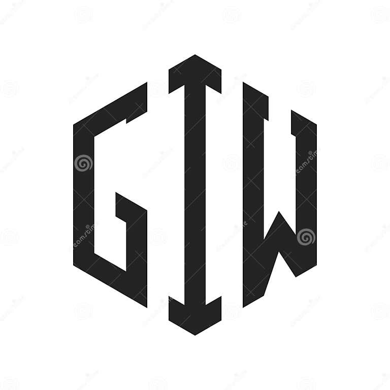 GIW Logo Design. Initial Letter GIW Monogram Logo Using Hexagon Shape ...