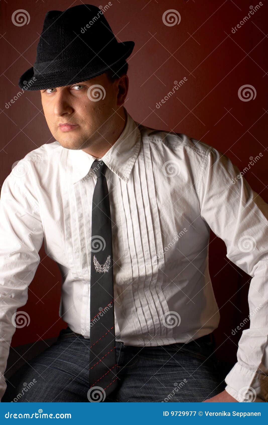 Giy in a trilby stock image. Image of film, activity, gangster - 9729977