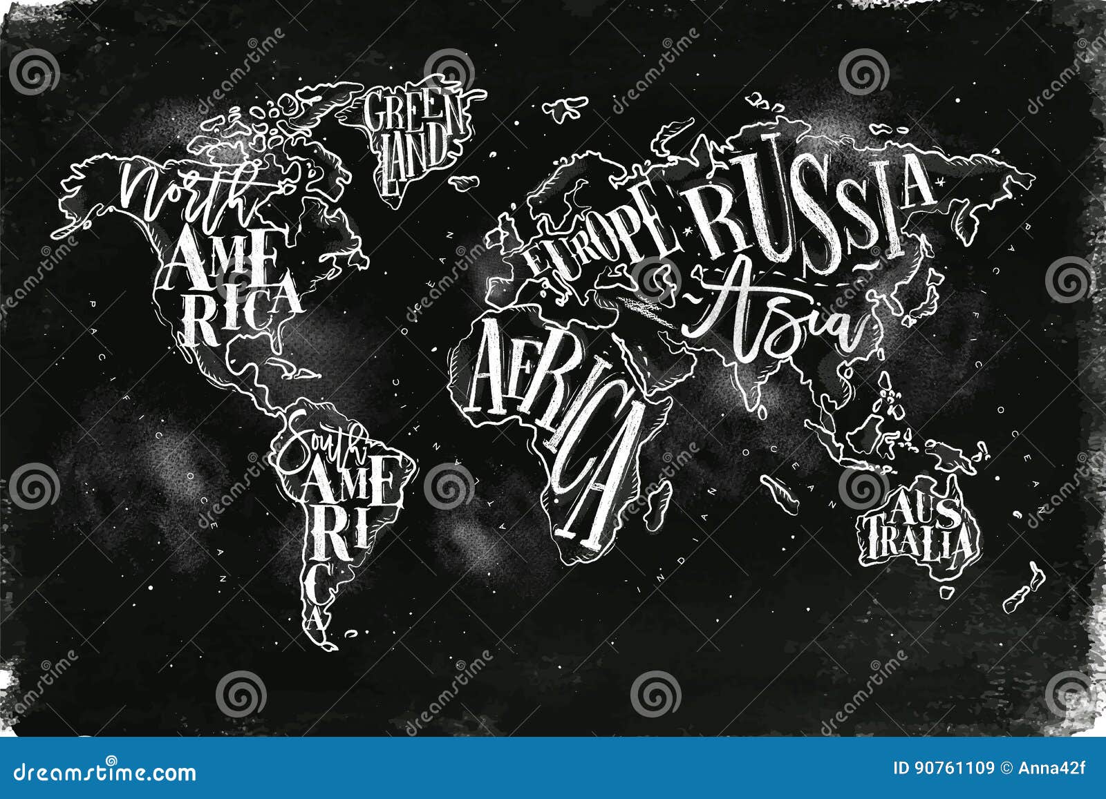 Giz do vintage de Worldmap ilustração do vetor. Ilustração de europa ...