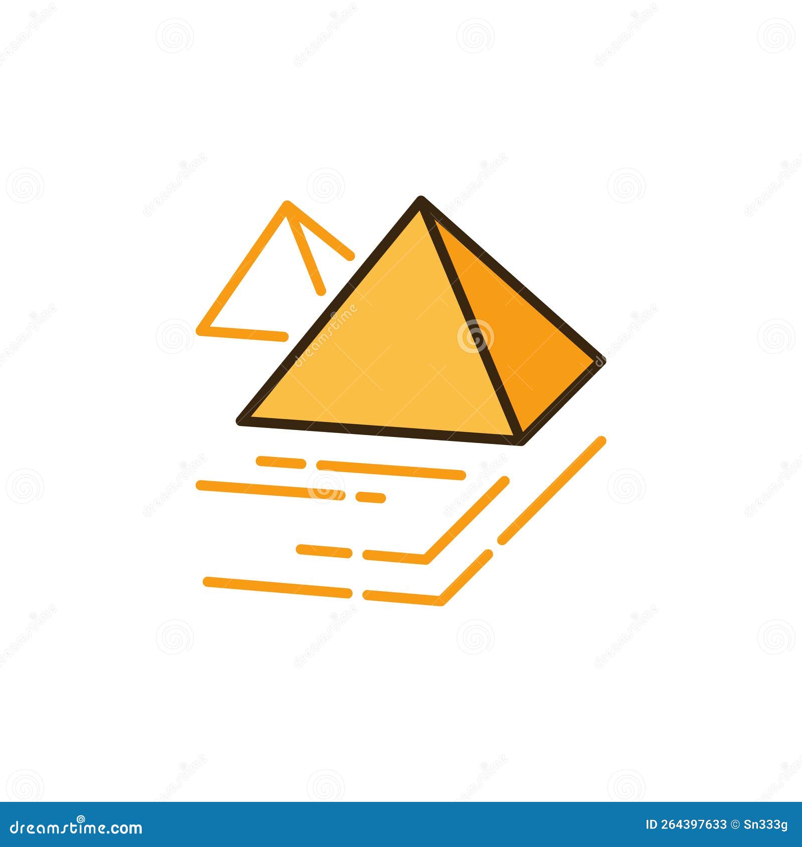 Giza Egyptian Pyramids Desert Landscape With Sky Flat Vector ...
