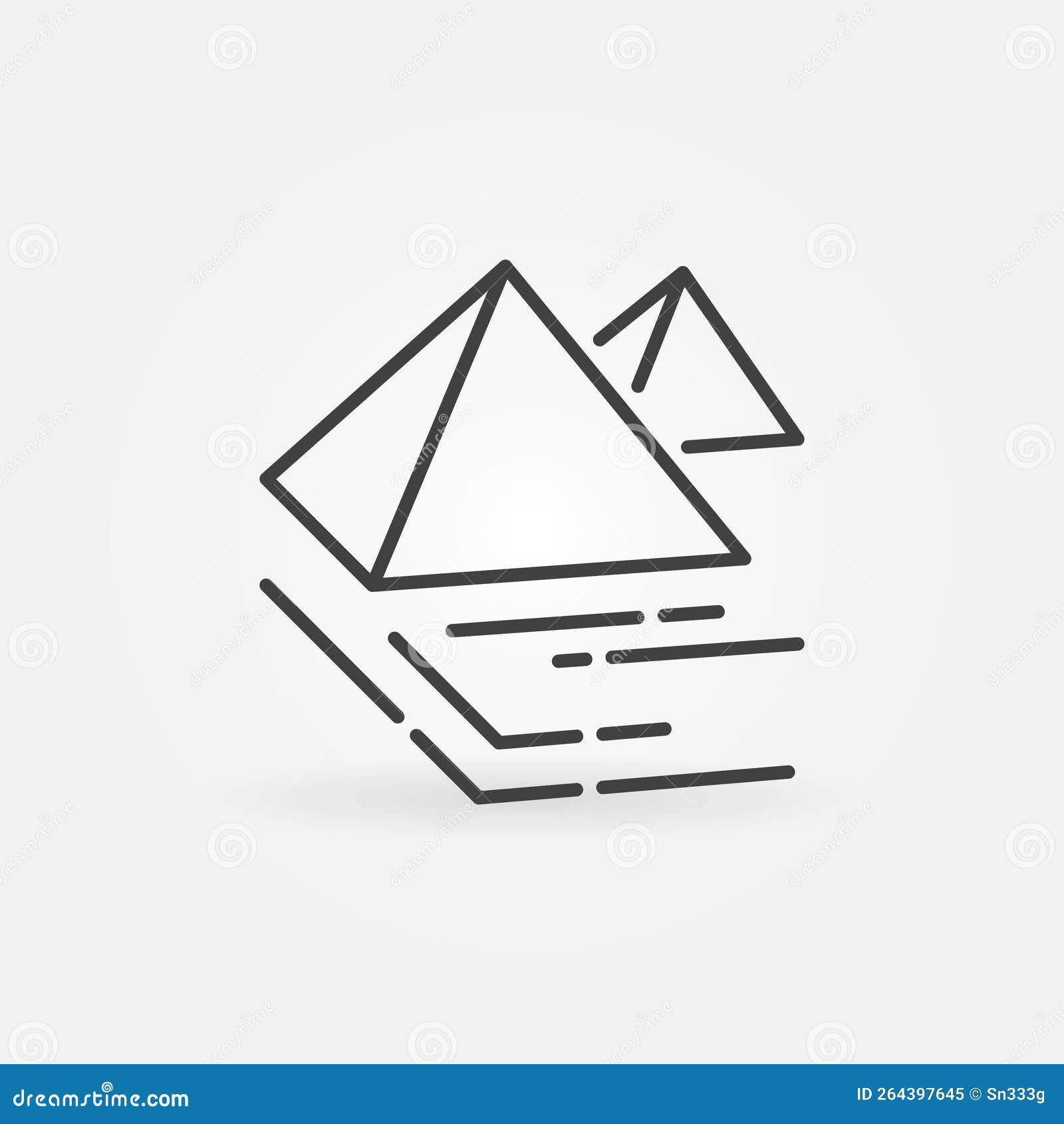 Giza Egyptian Pyramids Vector Concept Linear Icon or Sign Stock Vector ...