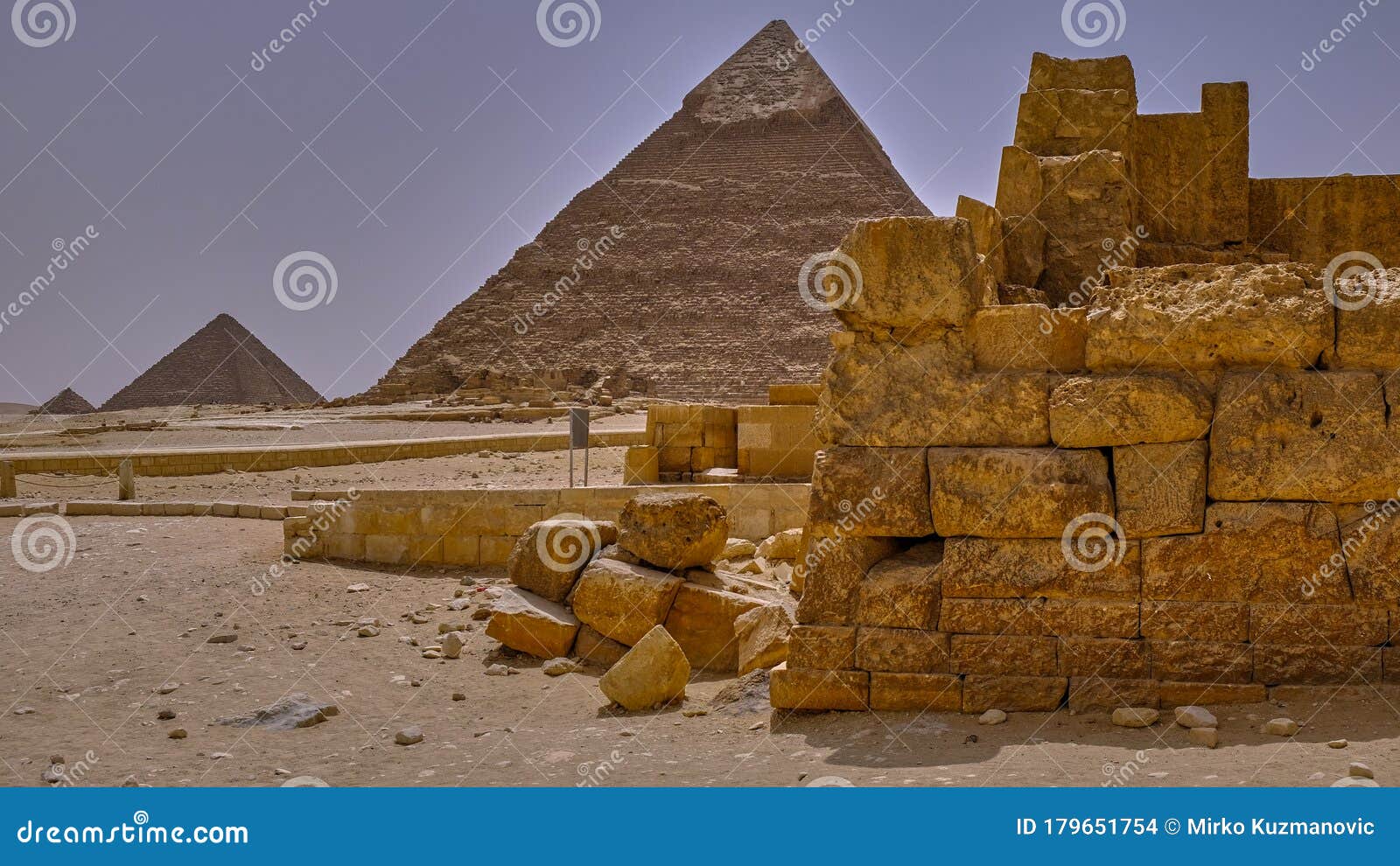 Giza Plateau with the Giza Pyramid Complex Stock Photo - Image of ...