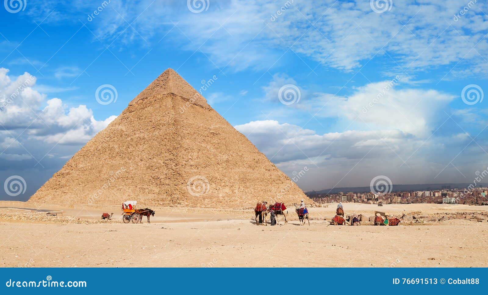 Giza Pyramid Cheops stock image. Image of panoramic, exterior - 76691513