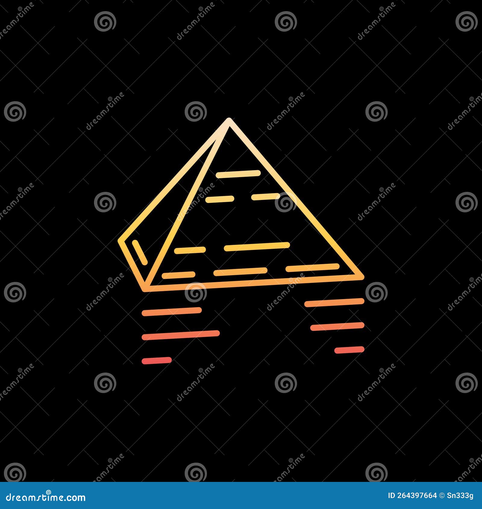 Giza Pyramid Concept Linear Colorful Icon or Vector Symbol Stock Vector ...