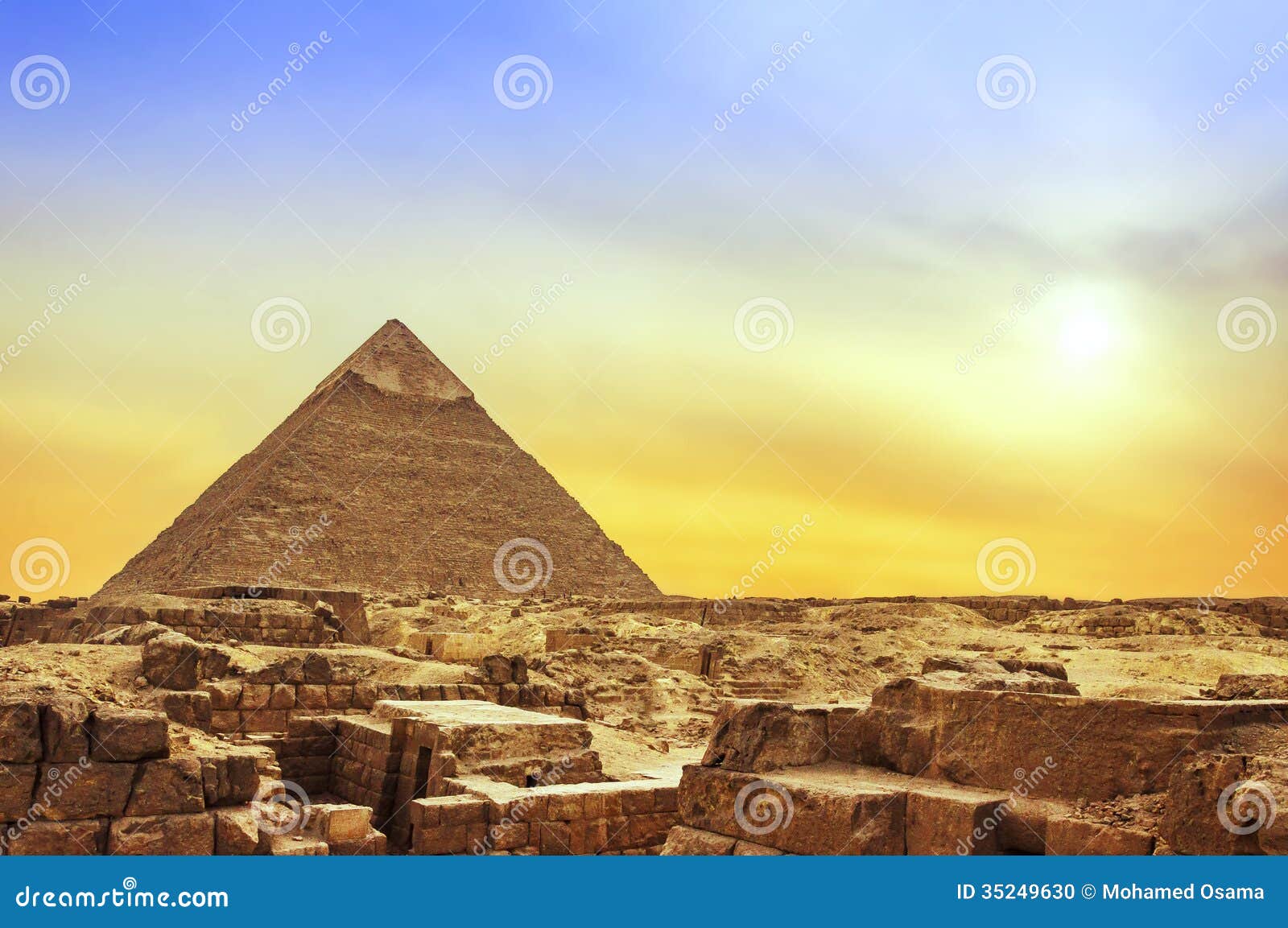 Giza Pyramid at Sunset stock photo. Image of great, egyptian - 35249630