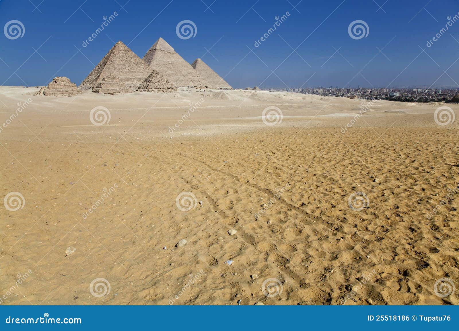 Giza Pyramids with the City Stock Photo - Image of climate, ancient ...
