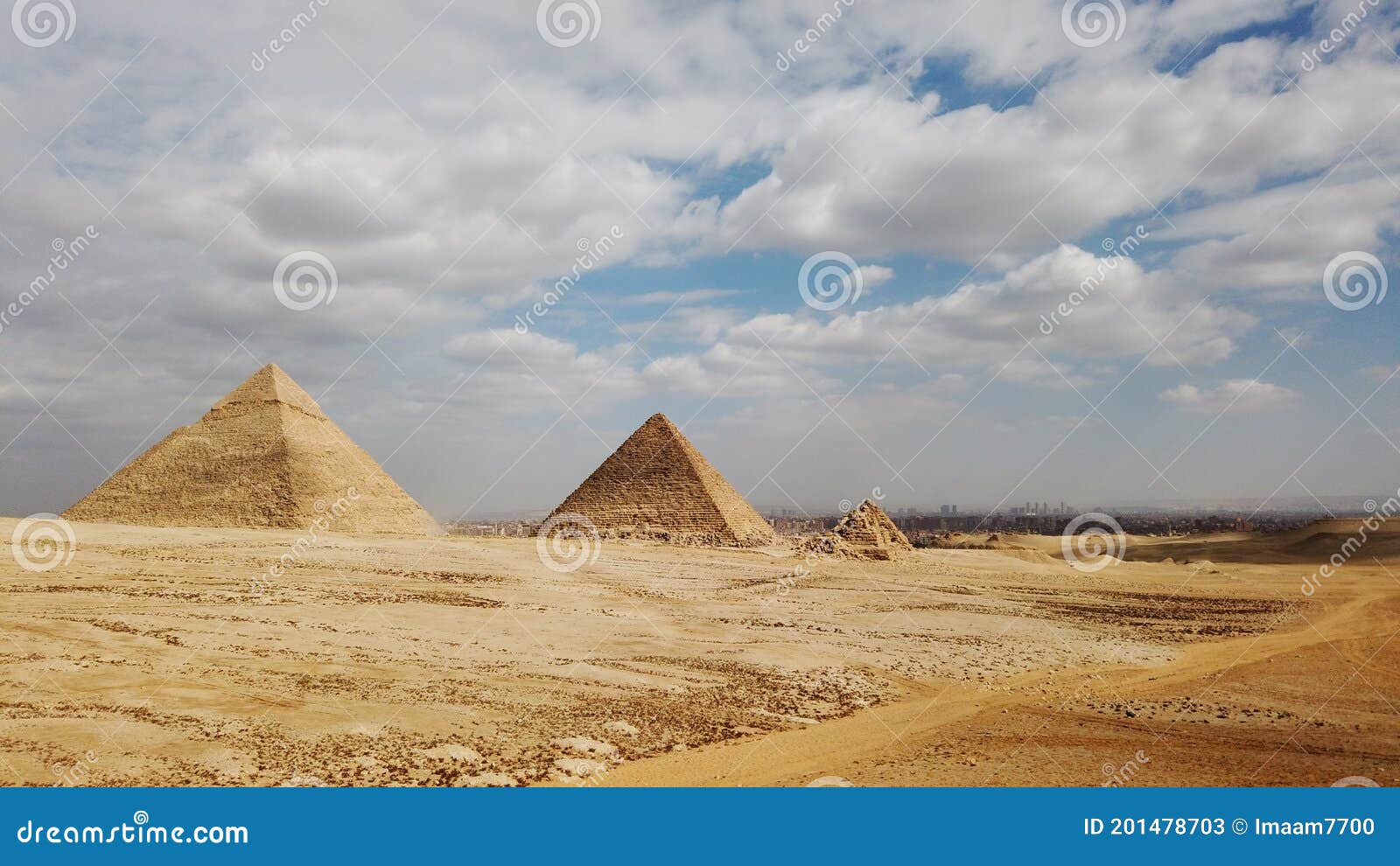 Giza Pyramids Landscape. Historical Egypt Pyramids Stock Image - Image ...