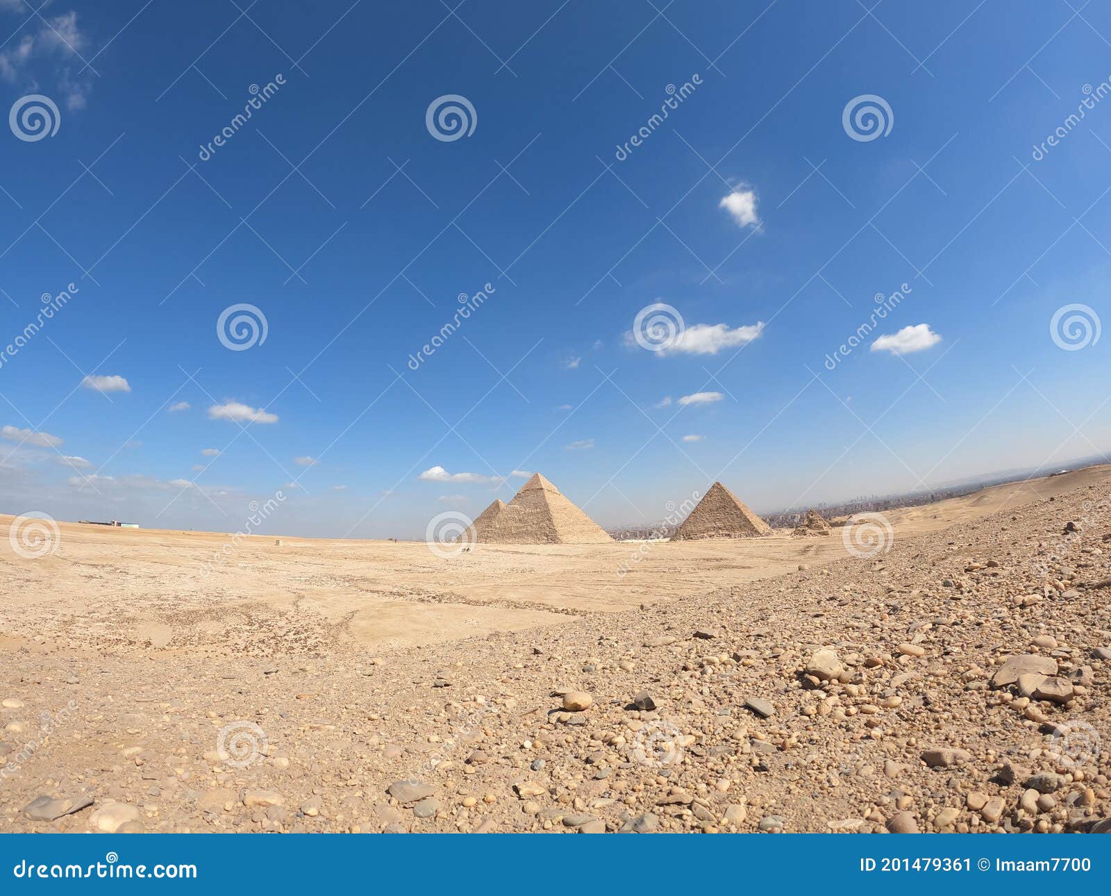 Giza Pyramids Landscape. Historical Egypt Pyramids Stock Image - Image ...