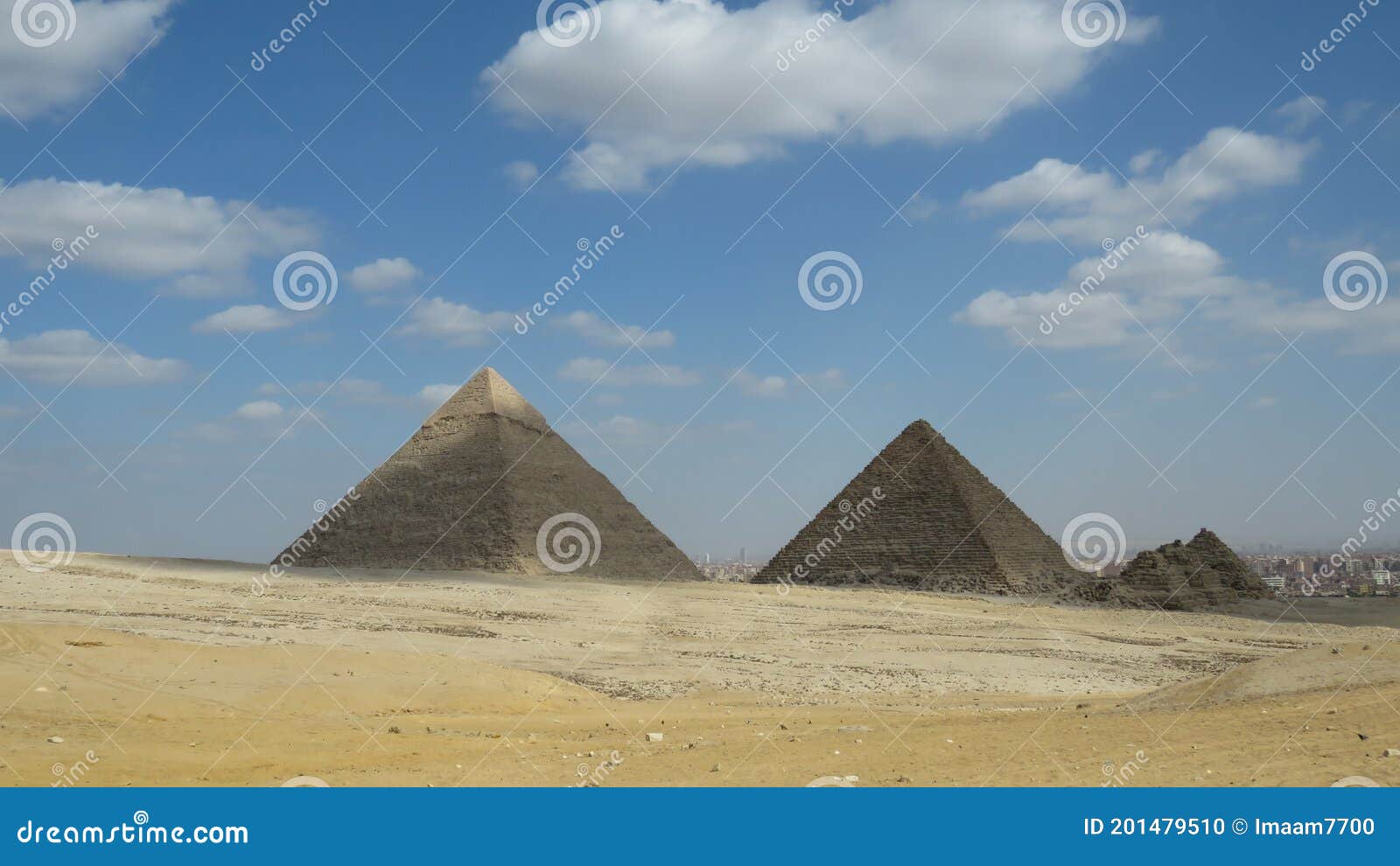 Giza Pyramids Landscape. Historical Egypt Pyramids Stock Photo - Image ...