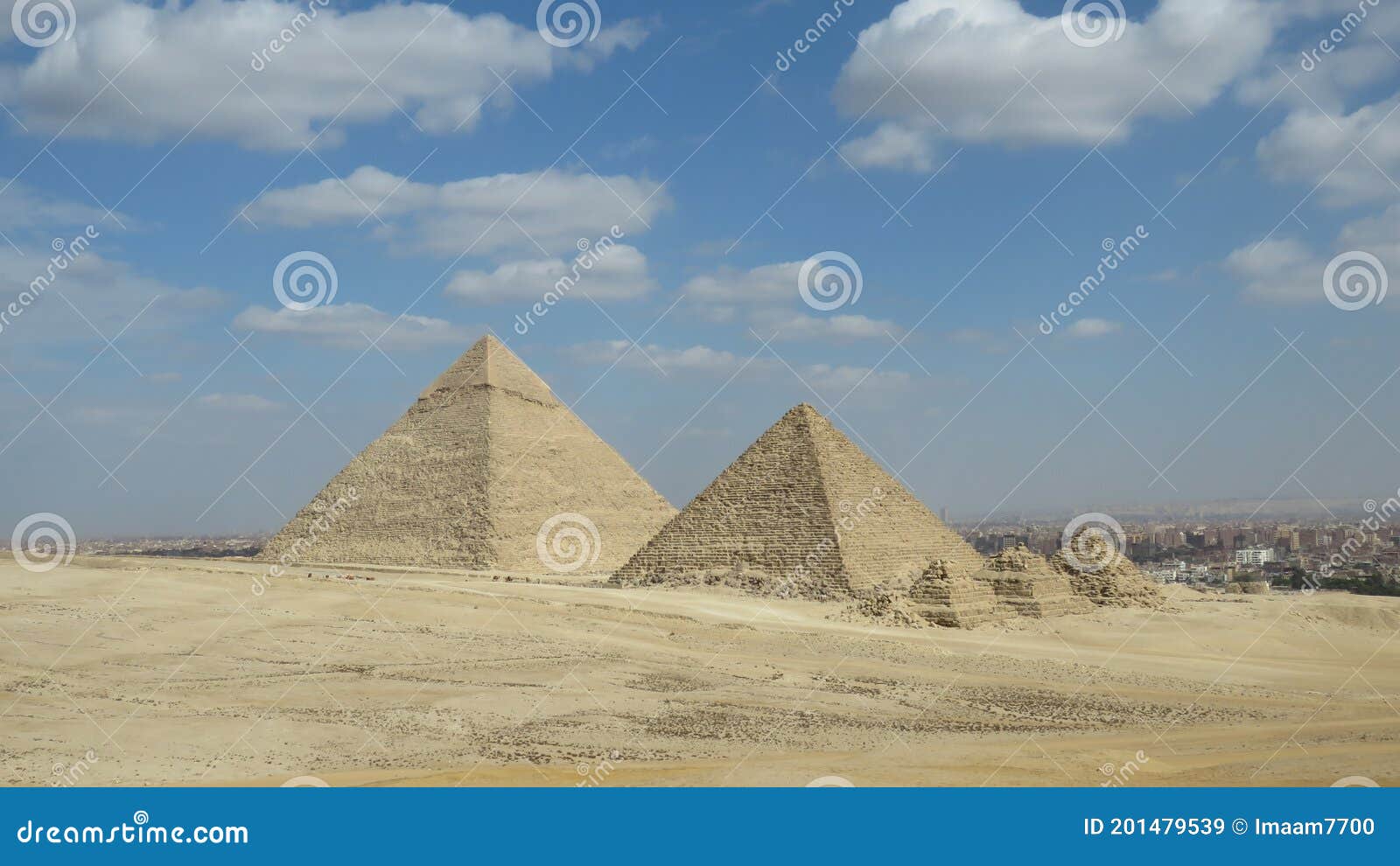 Giza Pyramids Landscape. Historical Egypt Pyramids Stock Image - Image ...