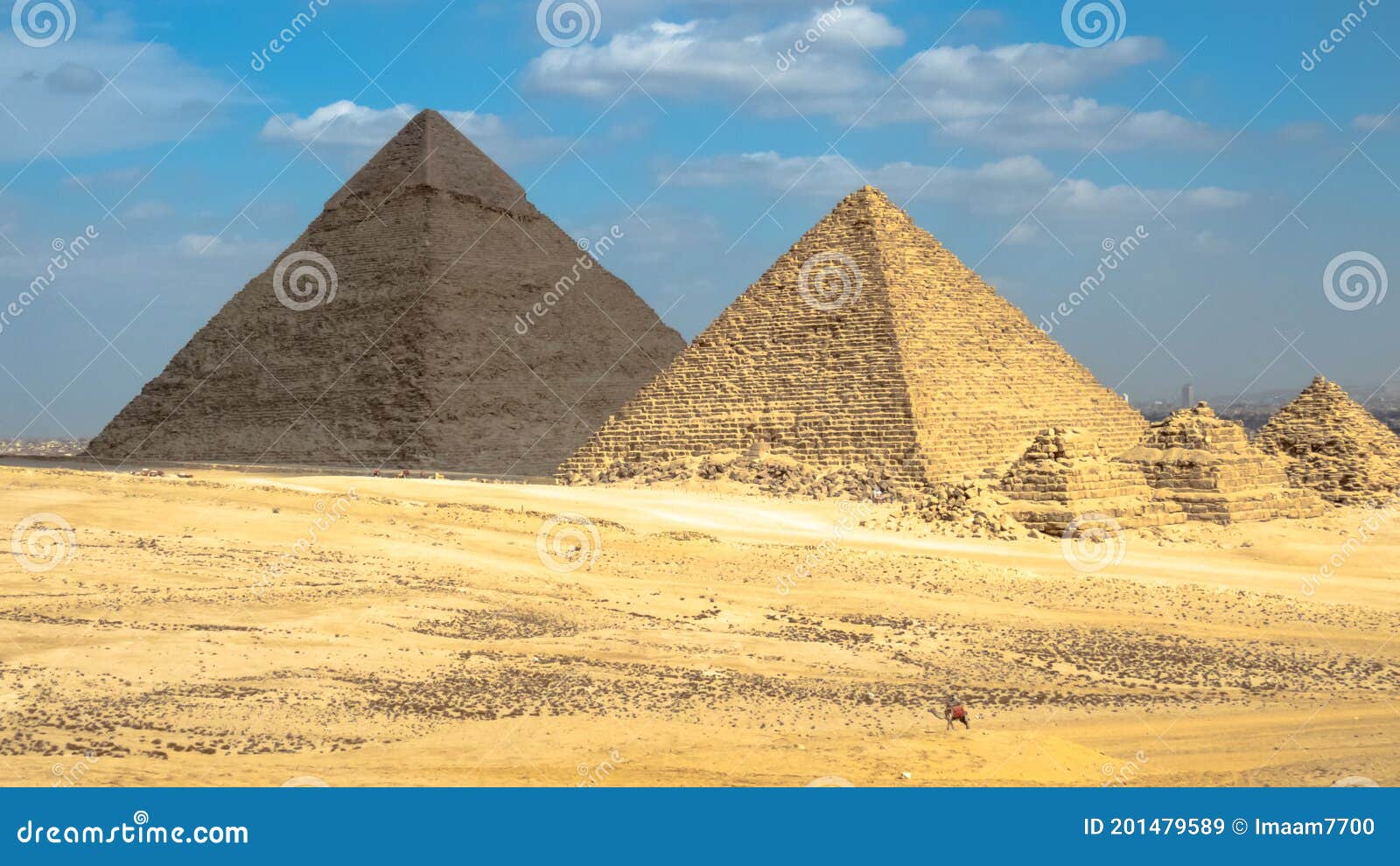 Giza Pyramids Landscape. Historical Egypt Pyramids Stock Image - Image ...