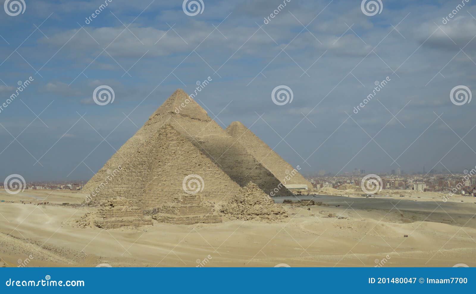 Giza Pyramids Landscape. Historical Egypt Pyramids Stock Image - Image ...